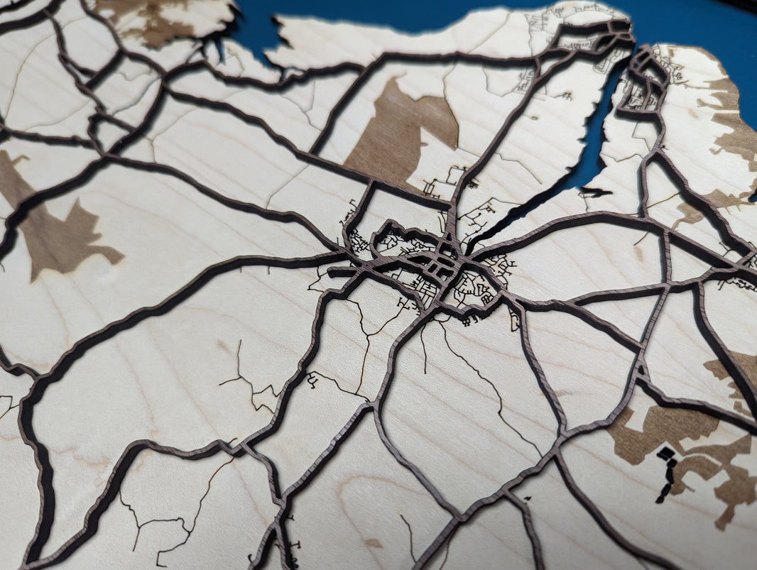Wooden layered maps – Driftwood Craft